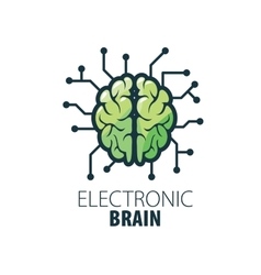 Logo brain and electrical wires Royalty Free Vector Image