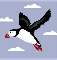 Cartoon smiling puffin Royalty Free Vector Image