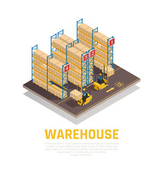 Warehouse top view isometric design composition Vector Image