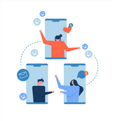 Stay connected on social media phone app Vector Image