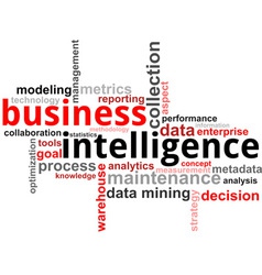 Word cloud business intelligence Royalty Free Vector Image