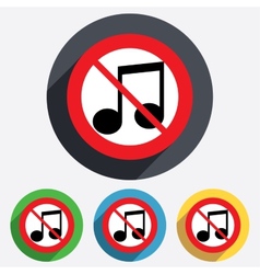 No Music note sign icon Musical symbol Royalty Free Vector