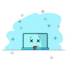 Computer repaired fun cartoon character Royalty Free Vector