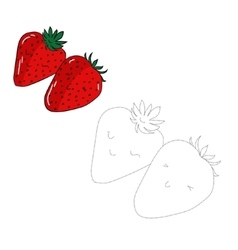 Educational game coloring book strawberry fruit Vector Image