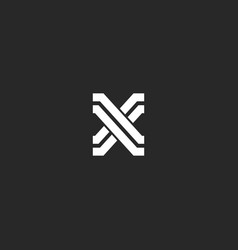 Monogram x letter logo design element overlapping Vector Image
