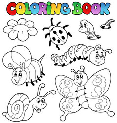 Coloring book butterfly theme 2 Royalty Free Vector Image