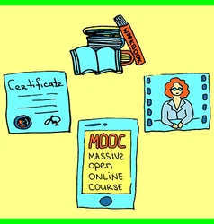 Mooc icons Royalty Free Vector Image - VectorStock