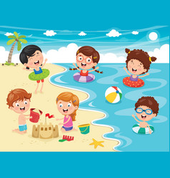 Summer children Royalty Free Vector Image - VectorStock