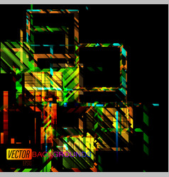 Abstract translucent geometric colors on a black Vector Image