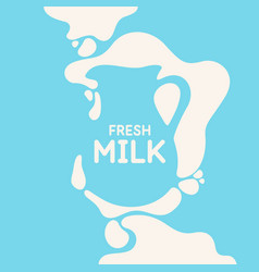 Red ceramic jug with milk Royalty Free Vector Image