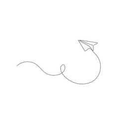 Continuous one line drawing of flying up paper Vector Image