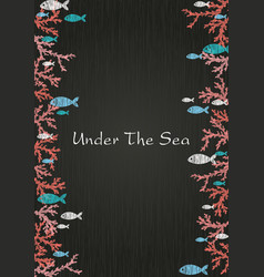 Coral reef with school fish under sea Royalty Free Vector