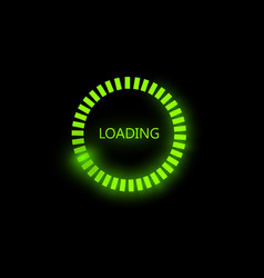 Loading icon on black Royalty Free Vector Image