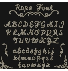 Rope font nautical hand written letters Royalty Free Vector