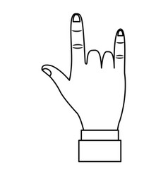 Hand in rock n roll sign gesture Royalty Free Vector Image