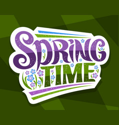 Spring time concept of card with blooming flowers Vector Image