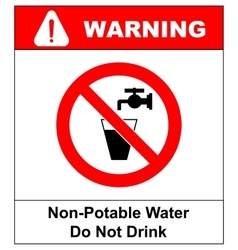 Do not drink water prohibition sign Royalty Free Vector