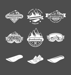 Snowboarding goggles extreme logo and label Vector Image