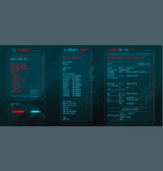 Hud interface elements with part code Royalty Free Vector