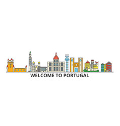 Portugal porto architecture line skyline Vector Image