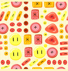 Seamless texture with buttons Royalty Free Vector Image