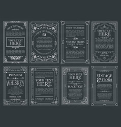 Old card design with floral frame Royalty Free Vector Image