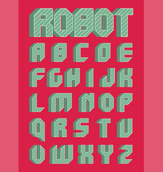 Robotic font in flat style Royalty Free Vector Image