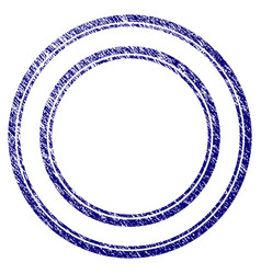 Grunge textured double circle frame Royalty Free Vector