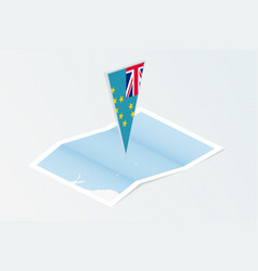 Isometric paper map of vanuatu with triangular Vector Image