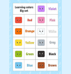 Learning colors blue color flashcard for kids Vector Image