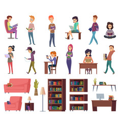 Woman reading book Royalty Free Vector Image - VectorStock
