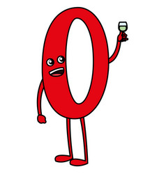 Zero number cartoon Royalty Free Vector Image - VectorStock