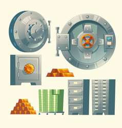 Bank vault background with money gold Royalty Free Vector