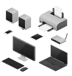 Cute small computer Royalty Free Vector Image - VectorStock