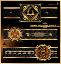 Elegant gold and black labels Royalty Free Vector Image