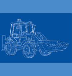 Sketch of loading shovel with back actor Vector Image