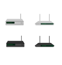 Isometric set routers realistic Royalty Free Vector Image