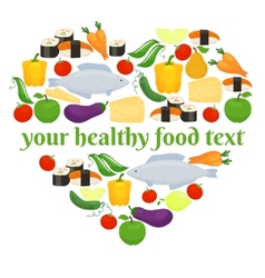 Vegetarian food heart shape Royalty Free Vector Image