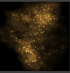Abstract fractal gold smoke with light glowing Vector Image