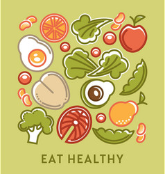 Healthy food Royalty Free Vector Image - VectorStock