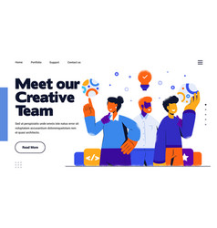 Flat design line concept banner career and team Vector Image