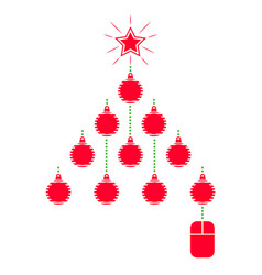 Christmas logistics card schematic tree Royalty Free Vector