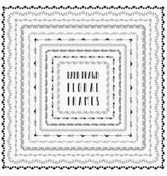 Black Hand Drawn Doodle Borders and Frames Vector Image
