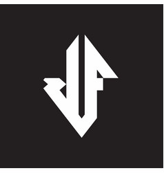 Jf logo with circle rounded negative space design Vector Image