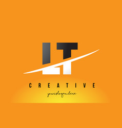 Lt l t logo design with black and white creative Vector Image