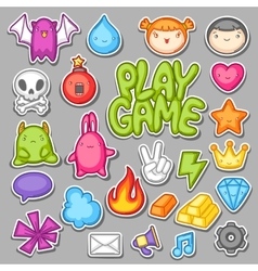 Game kawaii background cute gaming design Vector Image