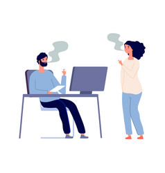 Woman smoking under stress holding a cigarette Vector Image