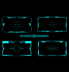 Hud virtual futuristic elements set green object Vector Image