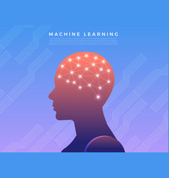 Machine learning banner artificial intelligence Vector Image