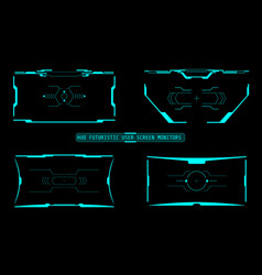 Hud virtual futuristic elements set green object Vector Image